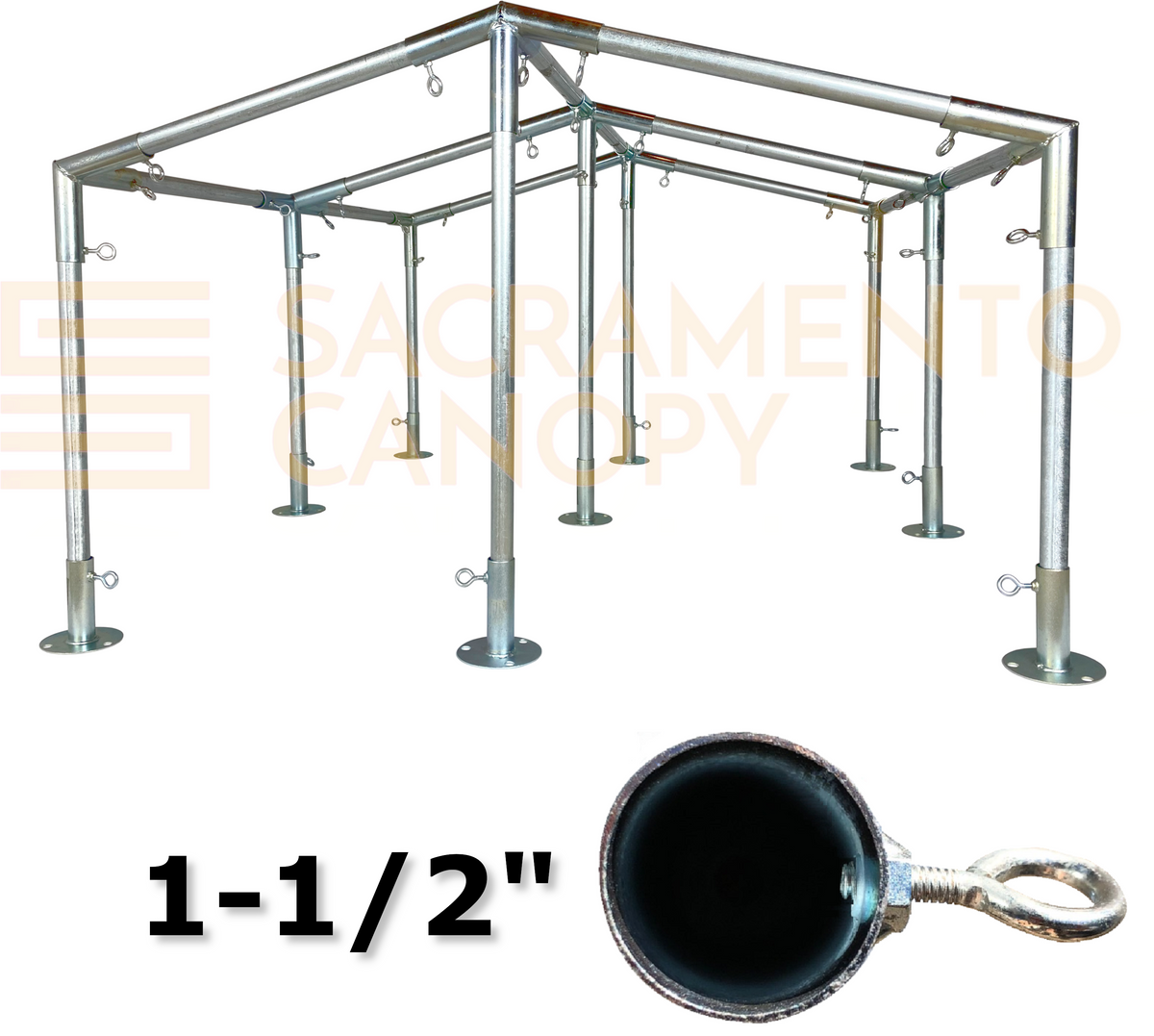 1-1/2" Low Peak with Center Legs Canopy Fittings Kits – Sacramento Canopy