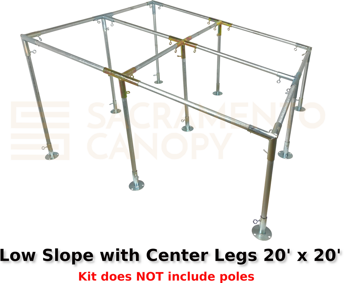1" Low Slope with Center Legs Canopy Fittings Kits – Sacramento Canopy