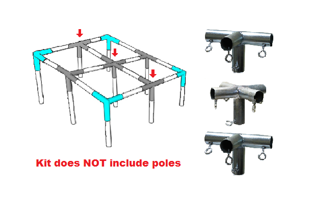20' Wide Flat Roof with Center Leg Extension Kits – Sacramento Canopy