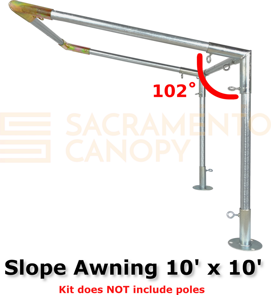 1" Wall Mounted Low Slope Awning Canopy Fittings Kits – Sacramento Canopy