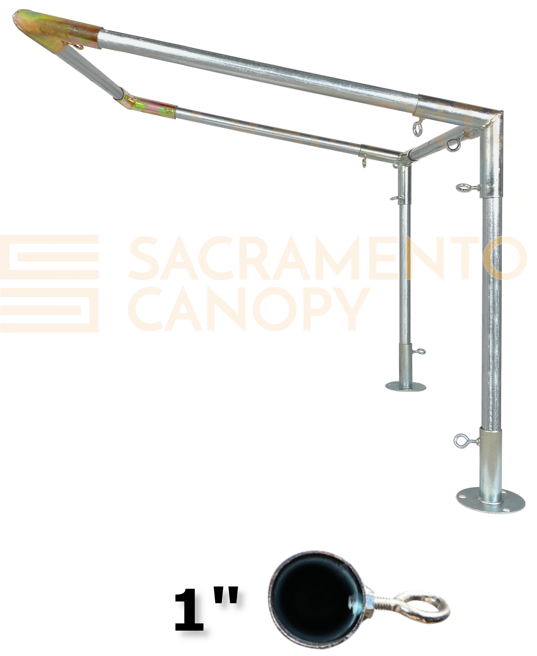 10' Wide Wall Mounted Low Slope Awning – Sacramento Canopy