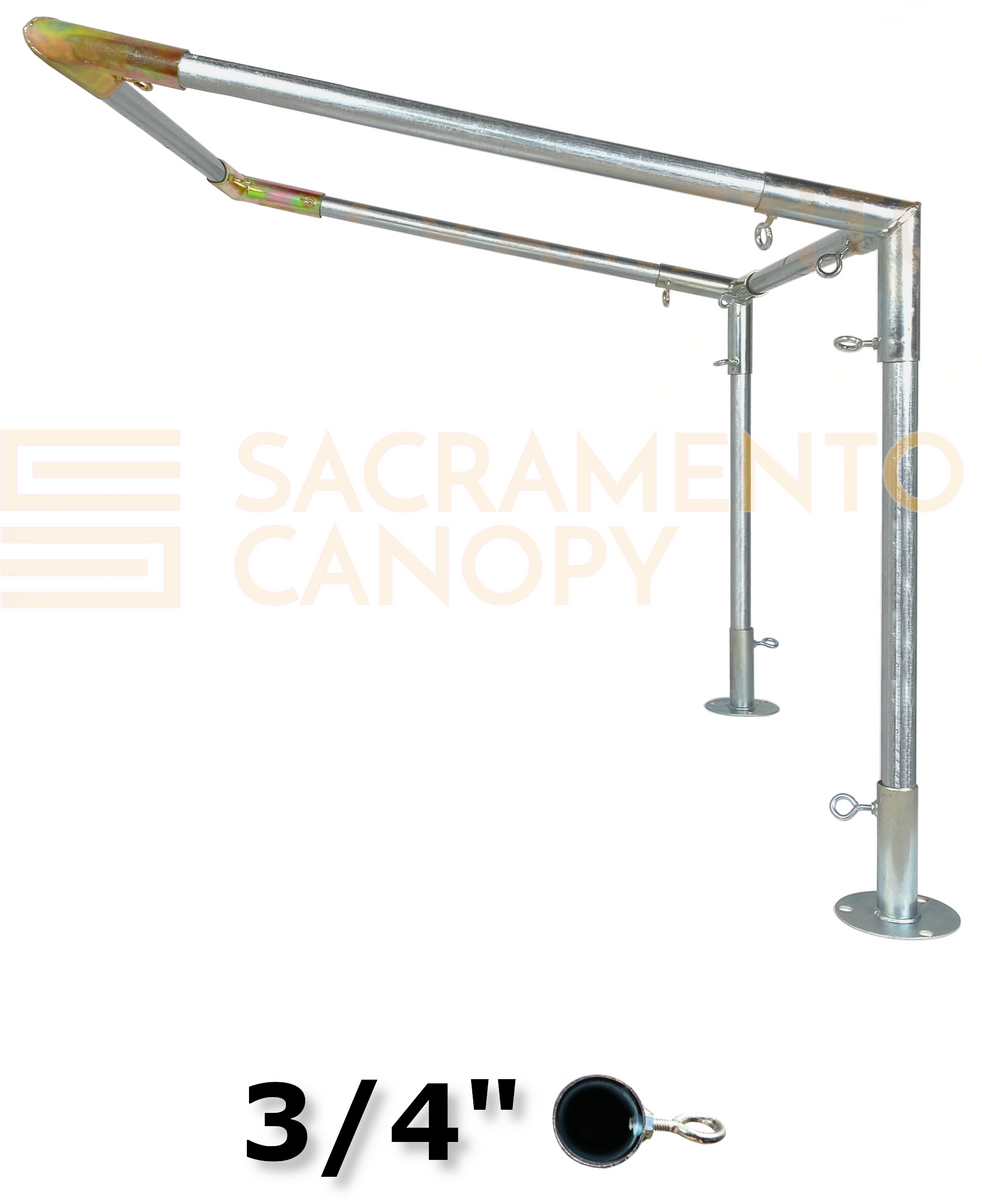 3/4" Wall Mounted Low Slope Awning Canopy Fittings Kits – Sacramento Canopy