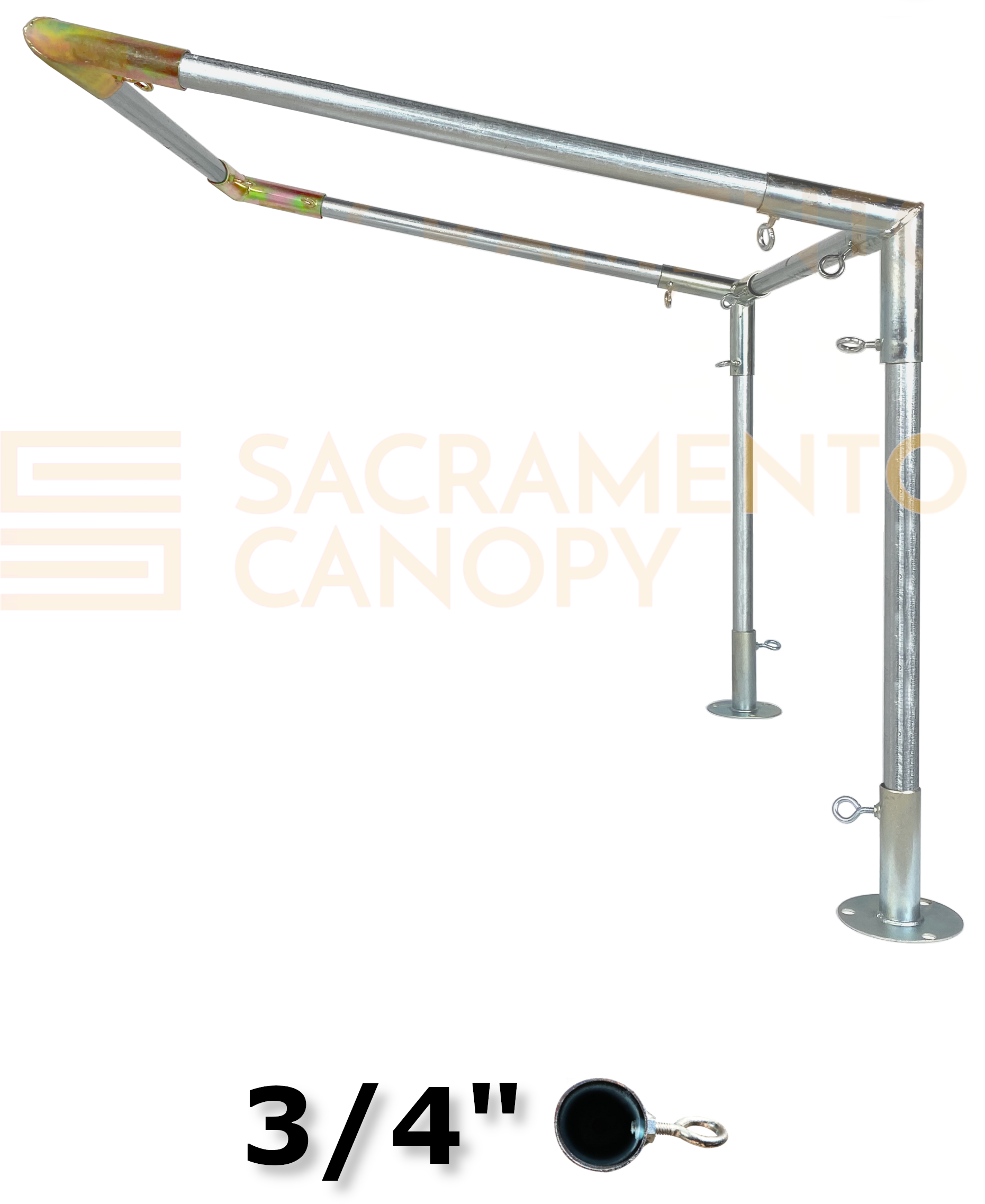 10' Wide Wall Mounted Low Slope Awning – Sacramento Canopy