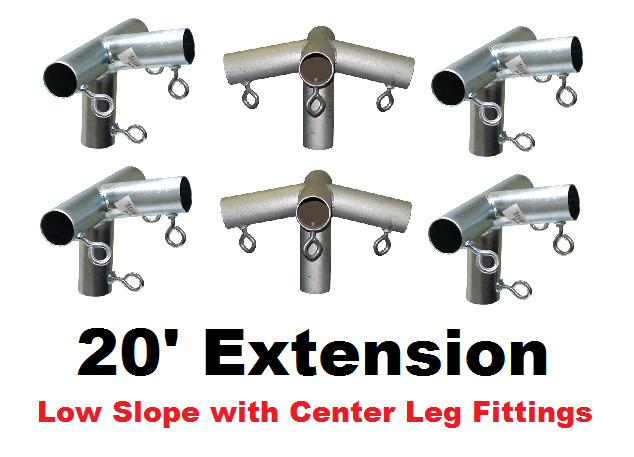 20' Wide Low Peak with Center Leg Extension Kits – Sacramento Canopy