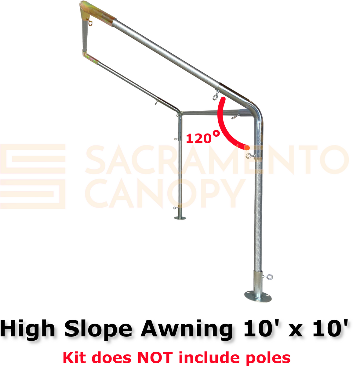 1" Wall Mounted High Slope Awning Canopy Fittings Kits – Sacramento Canopy